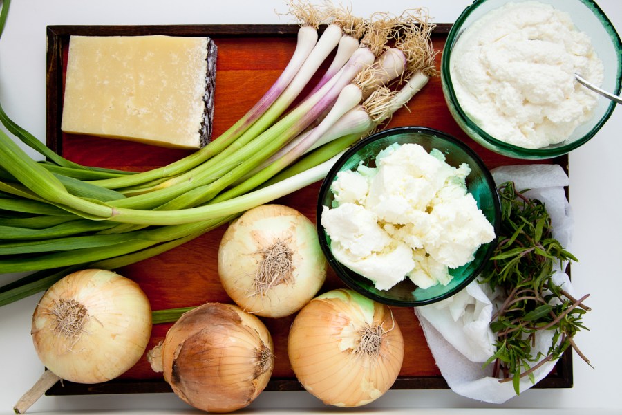 Easy Pizza with Sweet Onions, Spring Garlic, Cheese and Greens | The ...