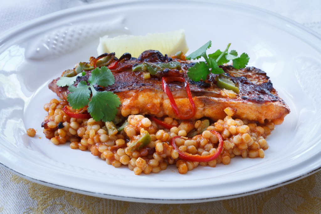 Israeli Couscous With Red Snapper and Preserved Lemon | The Garum Factory