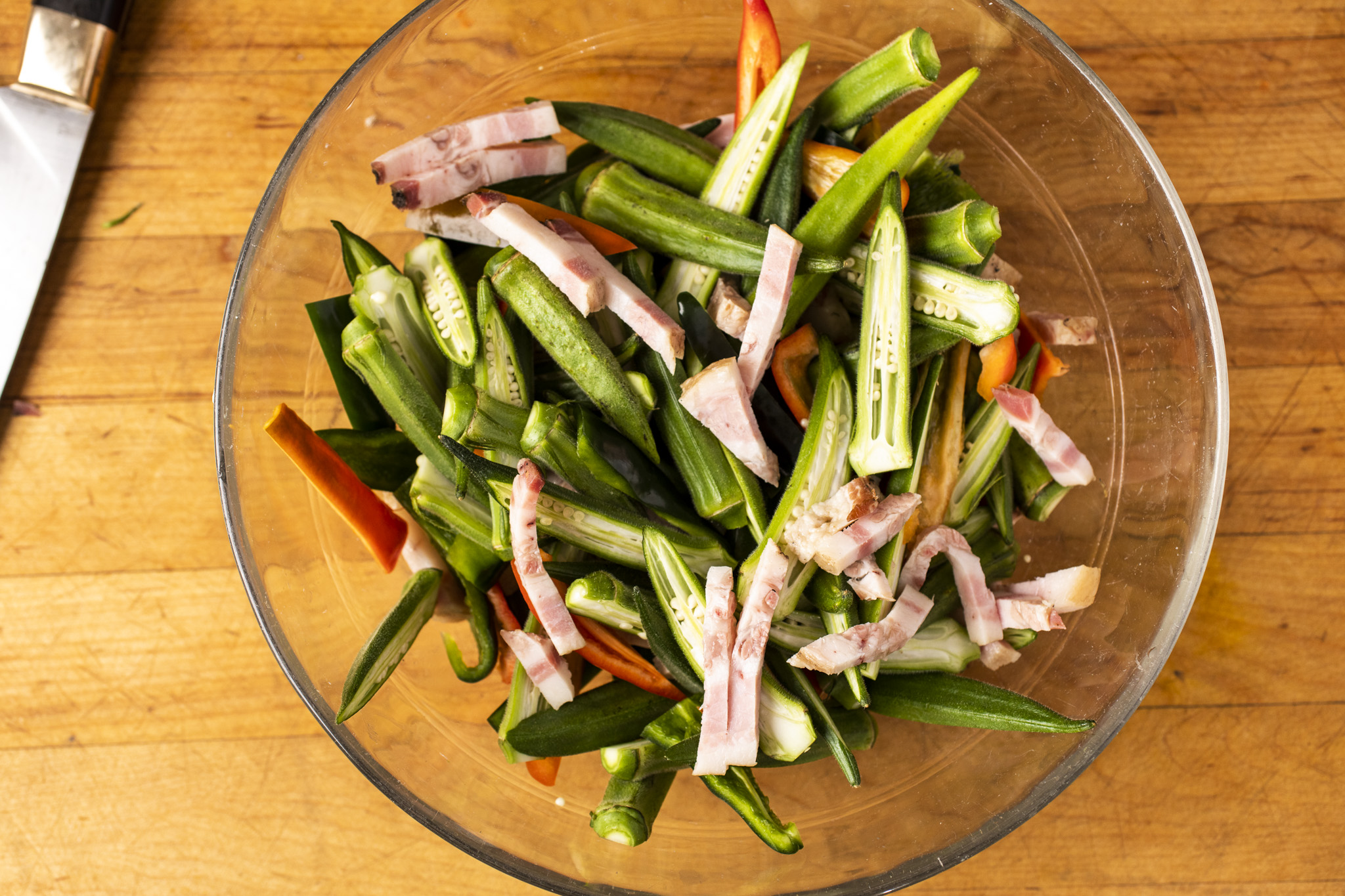 Roasted Okra with Guanciale, Peppers and Anchovies | The Garum Factory